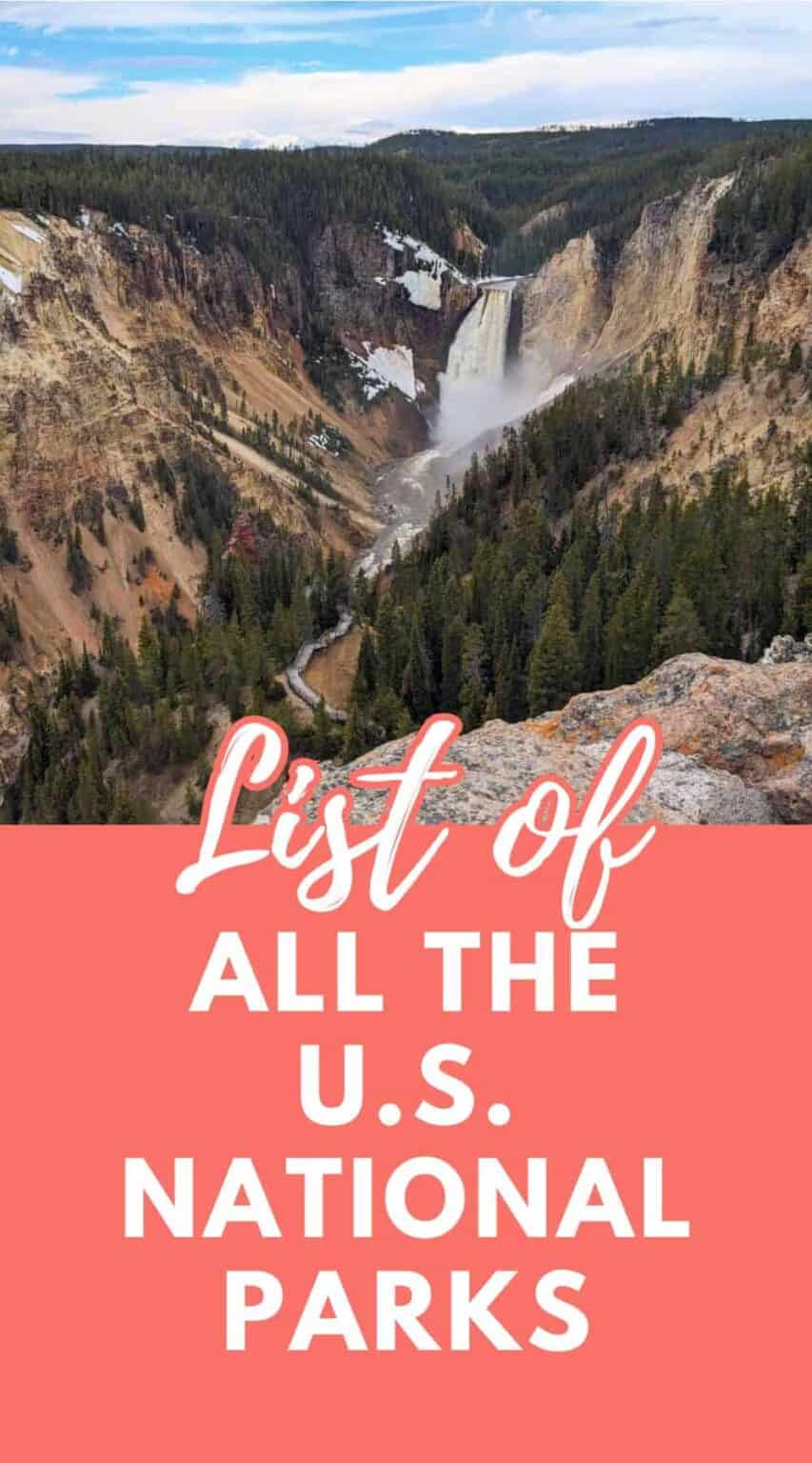 List of all 63 U.S. National Parks (Alphabetically by State/Territory)